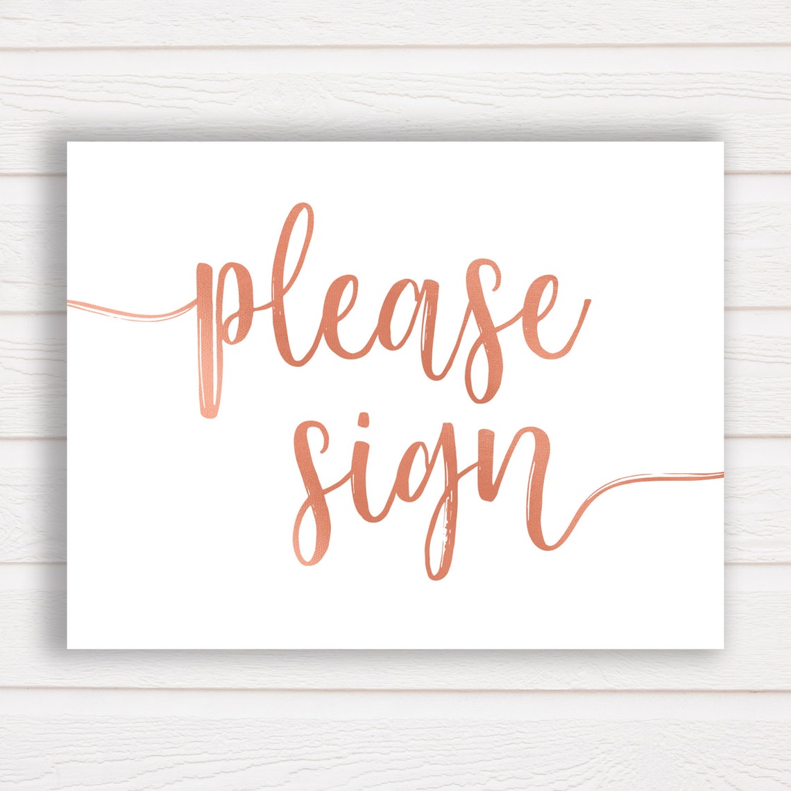 Rose Gold Please Sign Printable Please Sign Table Sign - Etsy