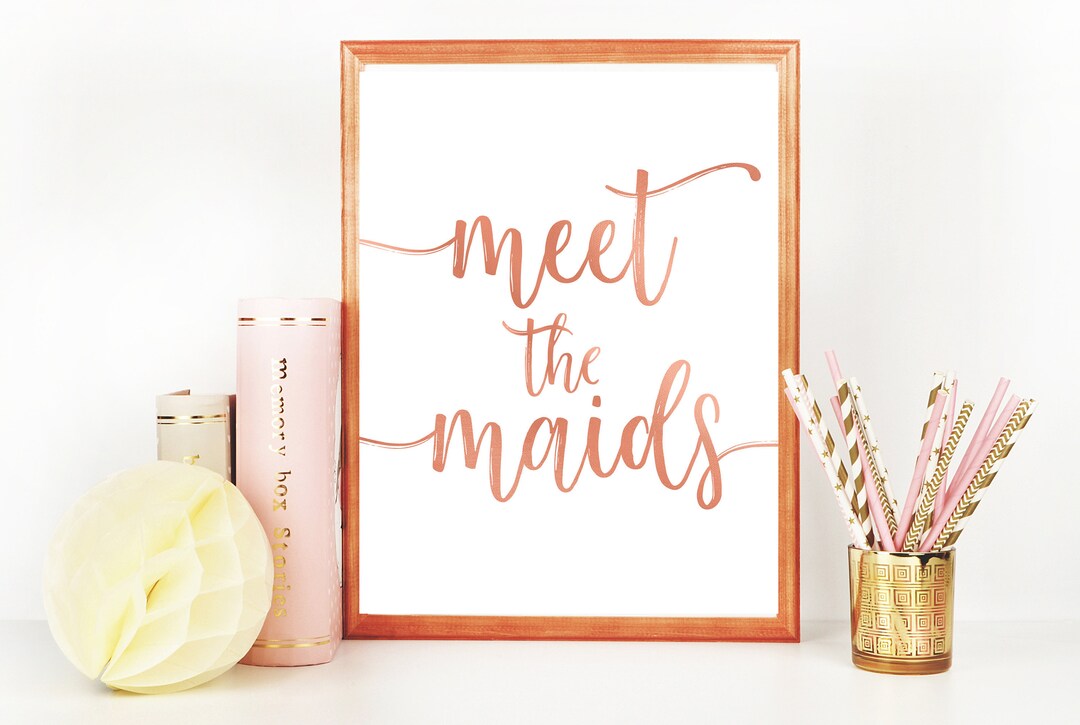 Rose Gold Meet the Maids Sign, Rose Gold Bridal Shower Signs, Meet the ...