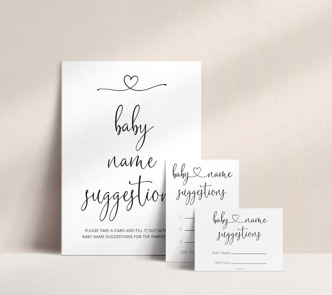 Minimalist Baby Name Suggestion, Baby Name Suggestions, Printable Baby ...