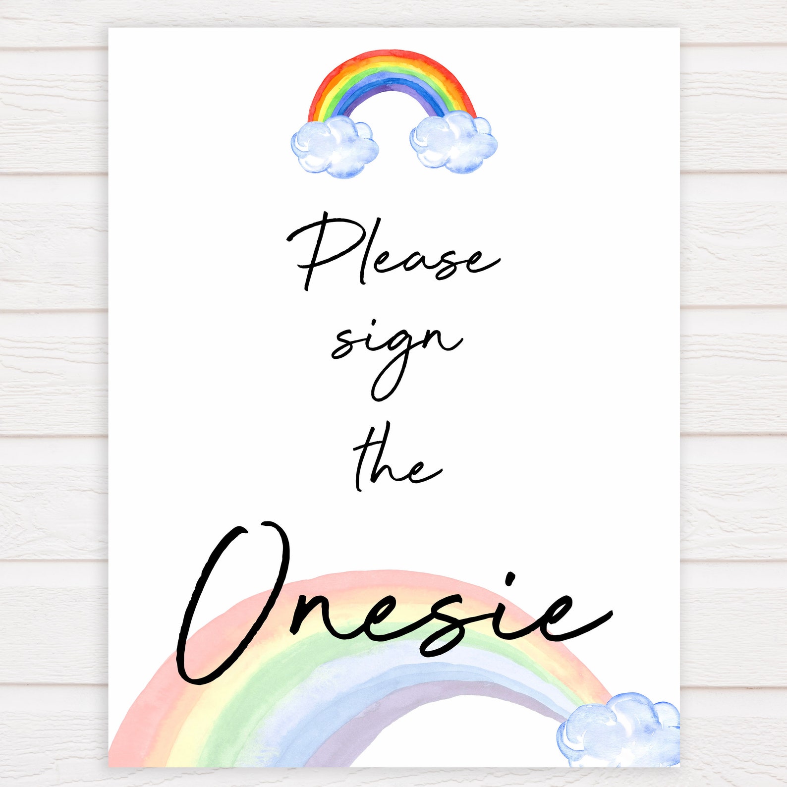Rainbow Please Sign the Onesie Sign the Onesie Baby Shower - Etsy