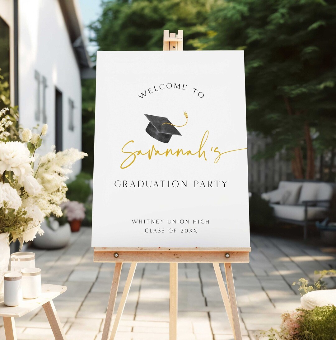 Graduation Welcome Sign, Graduation Editable Poster, Graduate ...