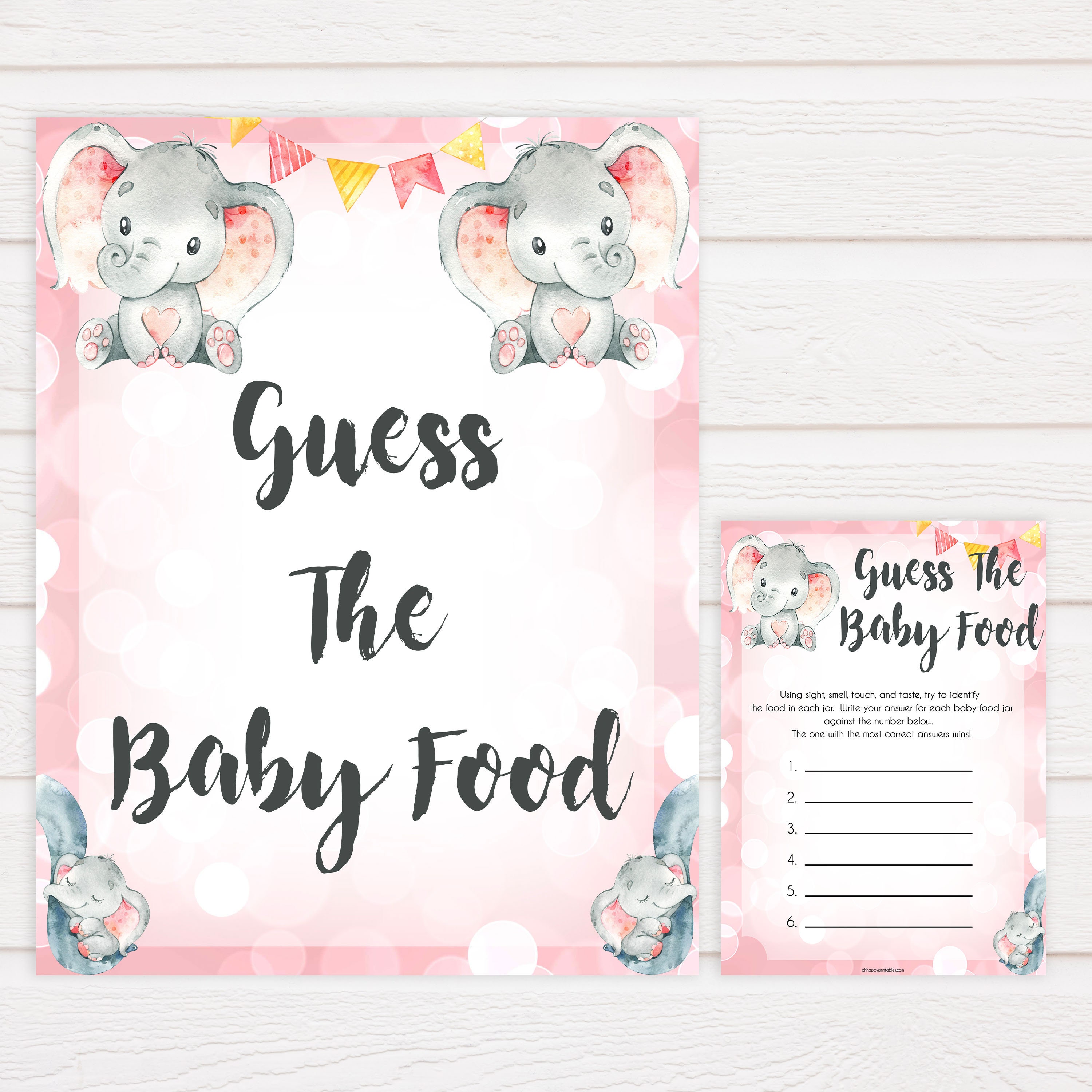 Guess the Baby Food Game Printable Baby Shower Games Pink | Etsy UK