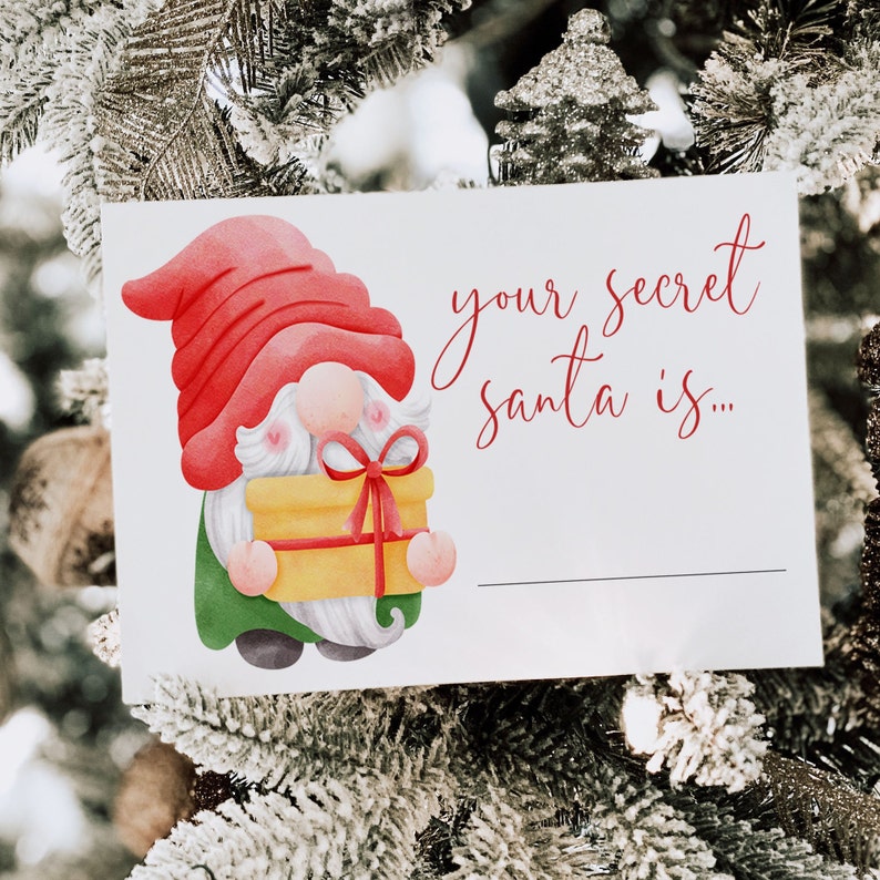 Secret Santa Template Bundle Christmas Gnome Secret Santa - Etsy