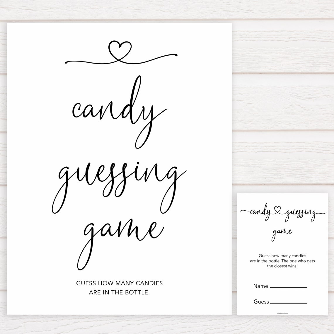 Minimalist Candy Guessing Game Printable Baby Games Candy - Etsy