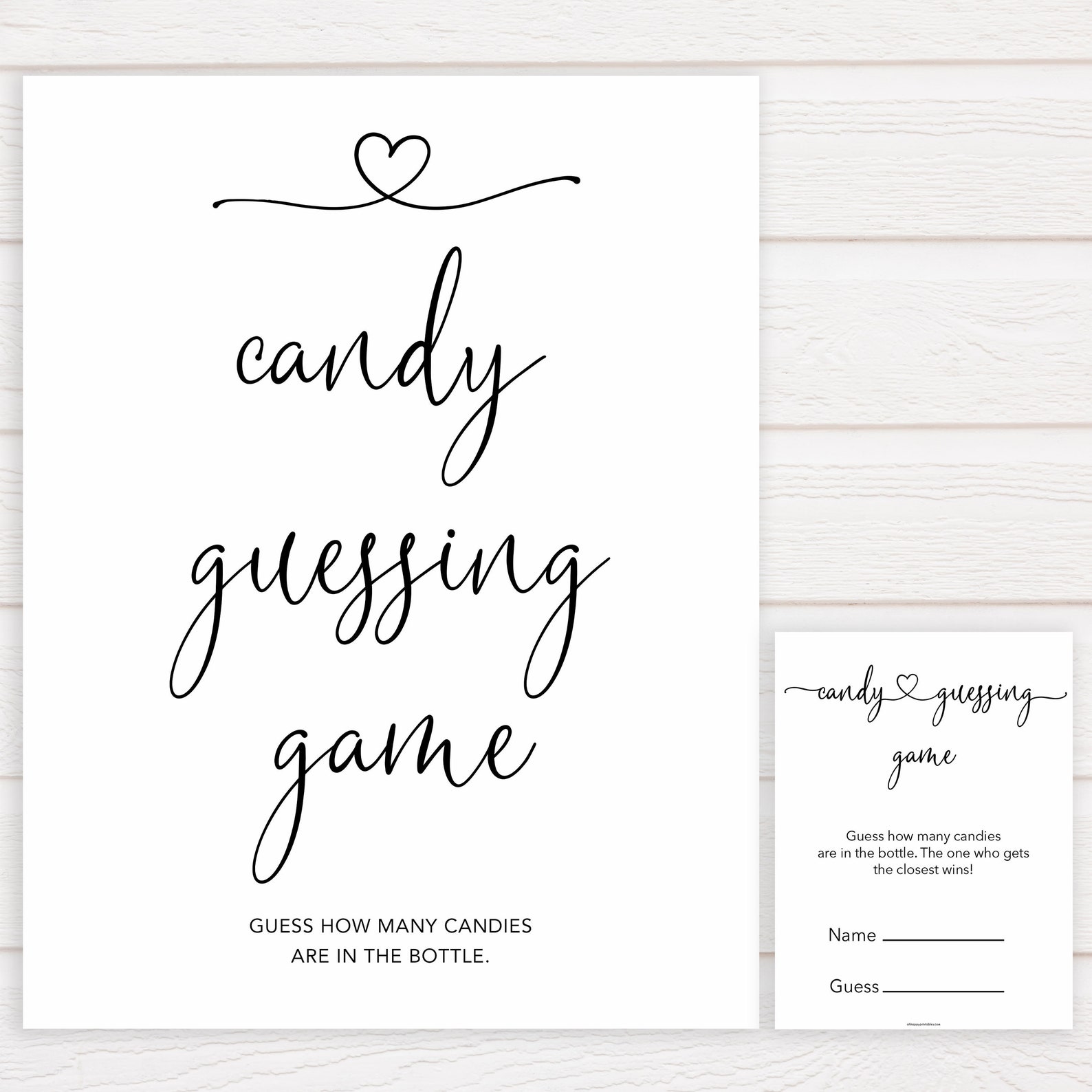 Minimalist Candy Guessing Game, Printable Baby Games, Candy Guessing ...