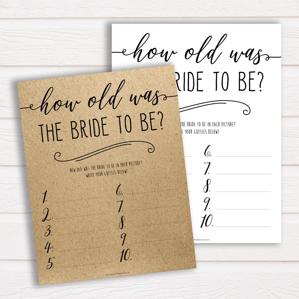 Rustic How Old Was the Bride Guess the Brides Age Rustic - Etsy