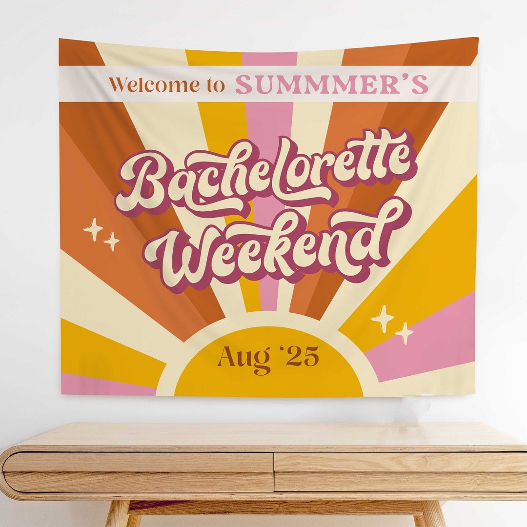 WOODSTOCK Bachelorette Party Welcome Backdrop 70s Bachelorette Welcome ...