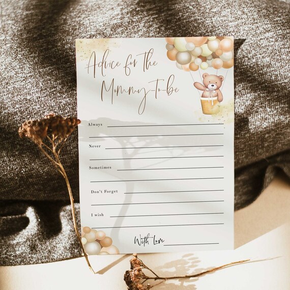 Advice for the Mommy Printable Baby Shower Games Editable - Etsy