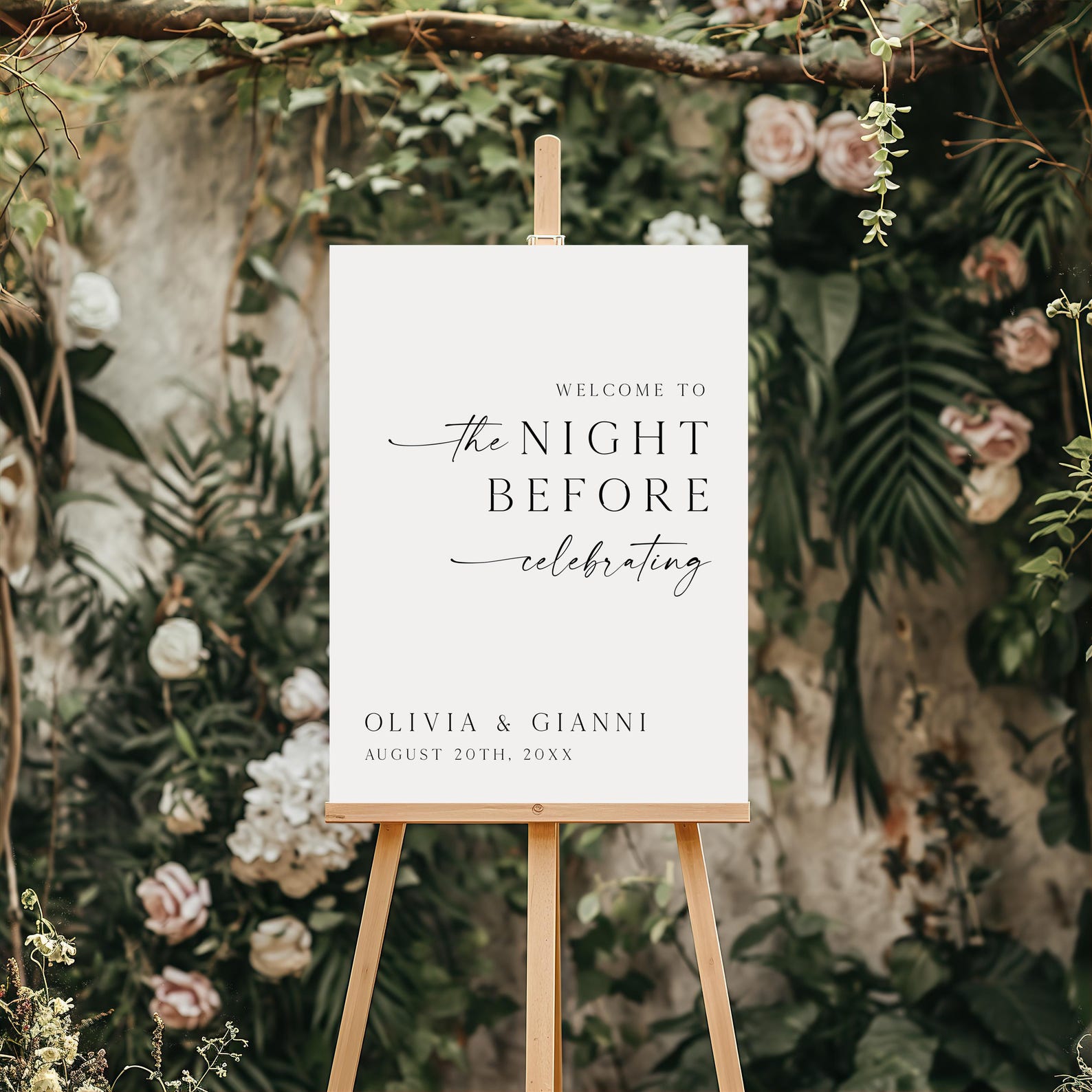 Editable the Night Before Welcome Sign, Editable Welcome Sign Template ...