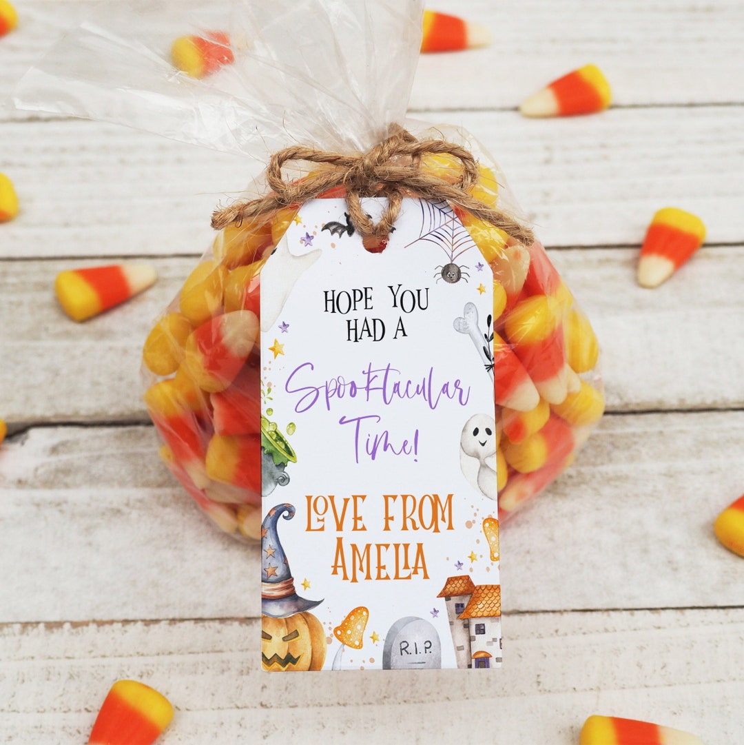 Editable Kids Halloween Favor Tag, Halloween Favor Tags, Printable ...