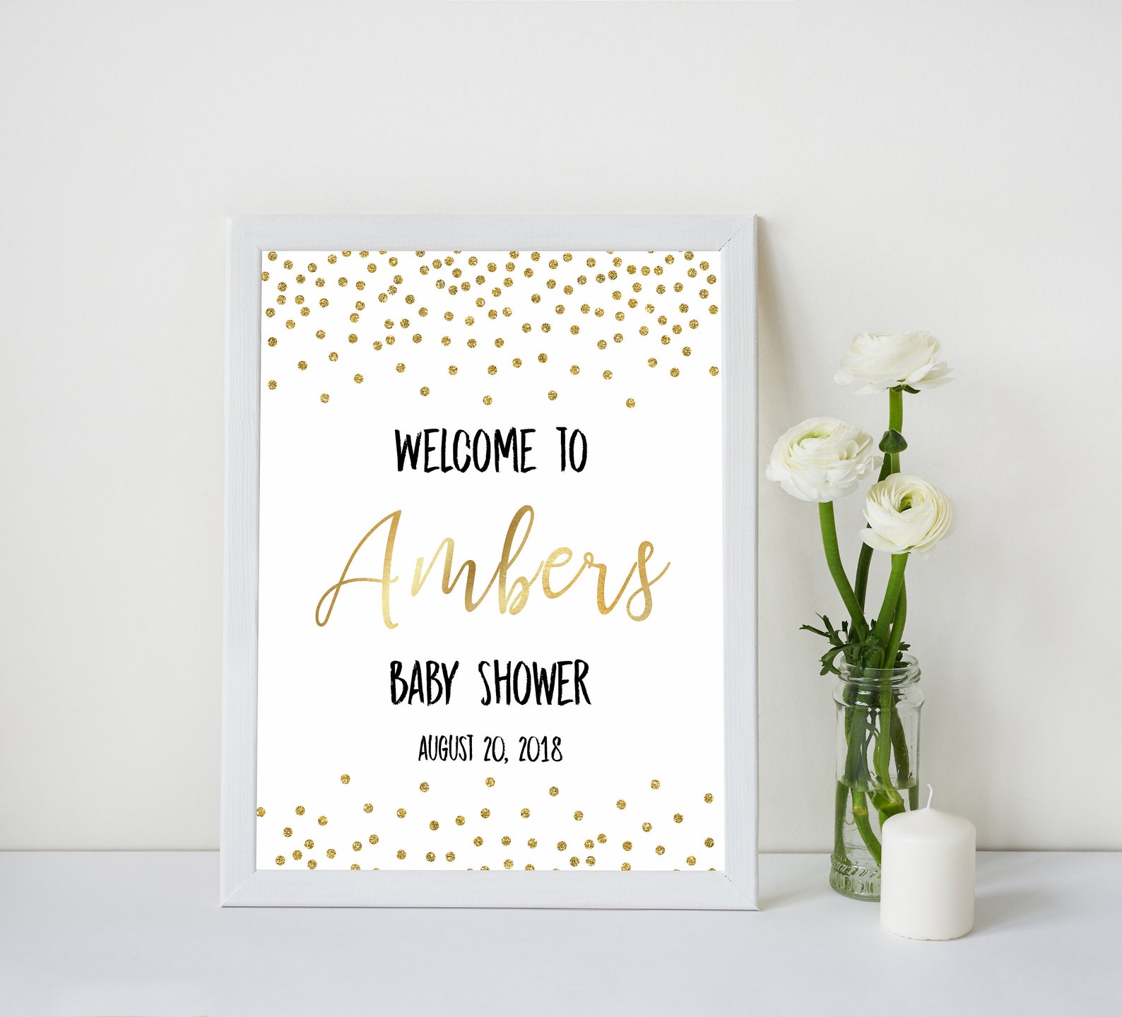 Gold Baby Shower Welcome Baby Shower Sign Baby Shower Welcome | Etsy