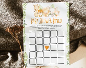 Jungle Party Animals Picture Bingo Cards and Markers - Etsy