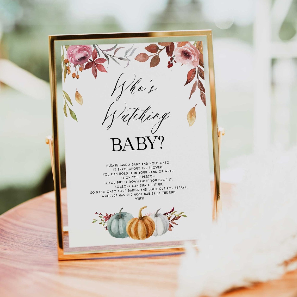 LITTLE PUMPKIN Who's Watching Baby Game Printable Baby - Etsy