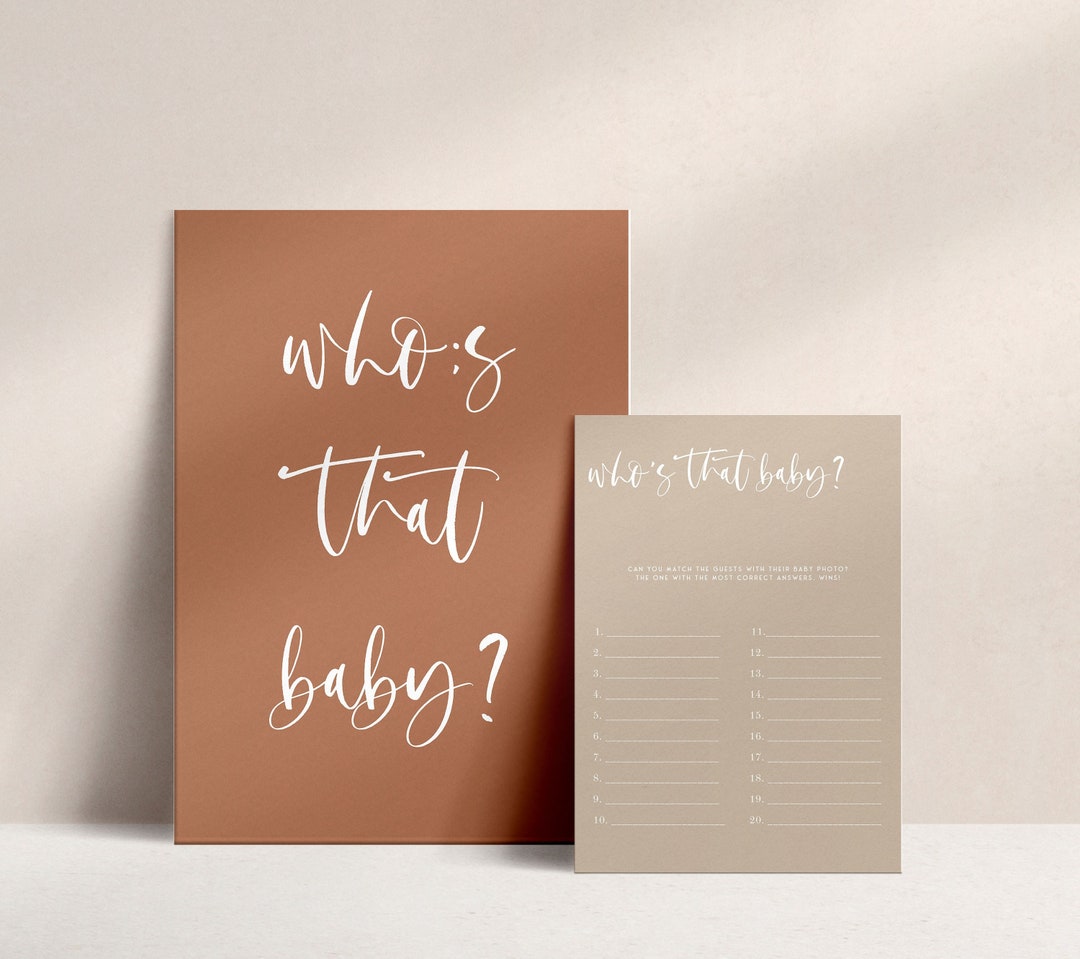Who's That Baby Game, Printable Baby Shower Games, BOHO Baby Shower ...