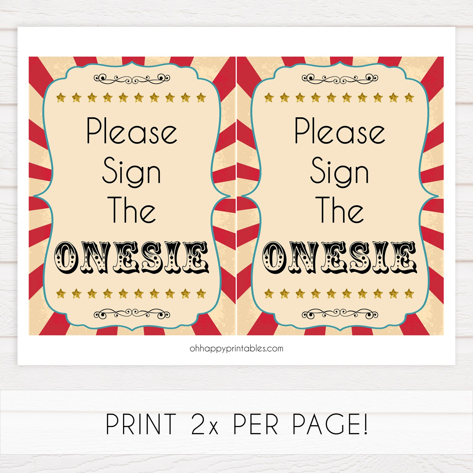 Circus Please Sign the Onesie Sign the Onesie Baby Shower | Etsy