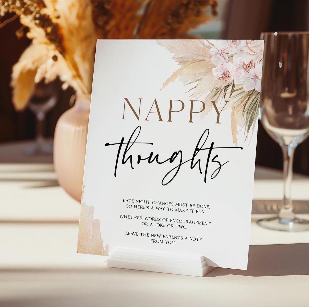 Nappy Thoughts Game, Late Night Nappies Games, Printable Baby Shower ...