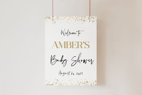Gold Baby Shower Welcome Baby Shower Sign Baby Shower Welcome - Etsy UK