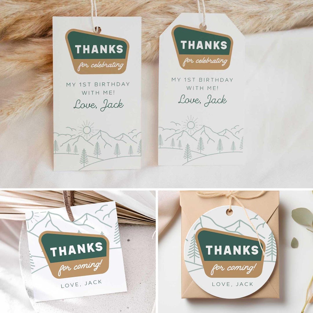 One Happy Camper Birthday Thank You Tags Template, Happy Camper Gift ...