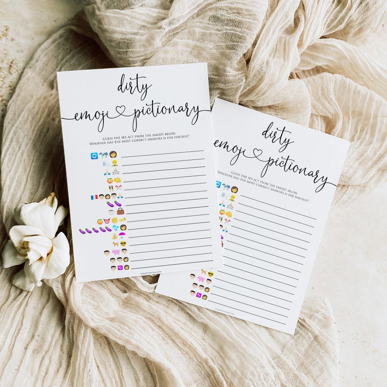Dirty Emoji Pictionary, Bachelorette Party Games, Hen Party Games, Rude ...