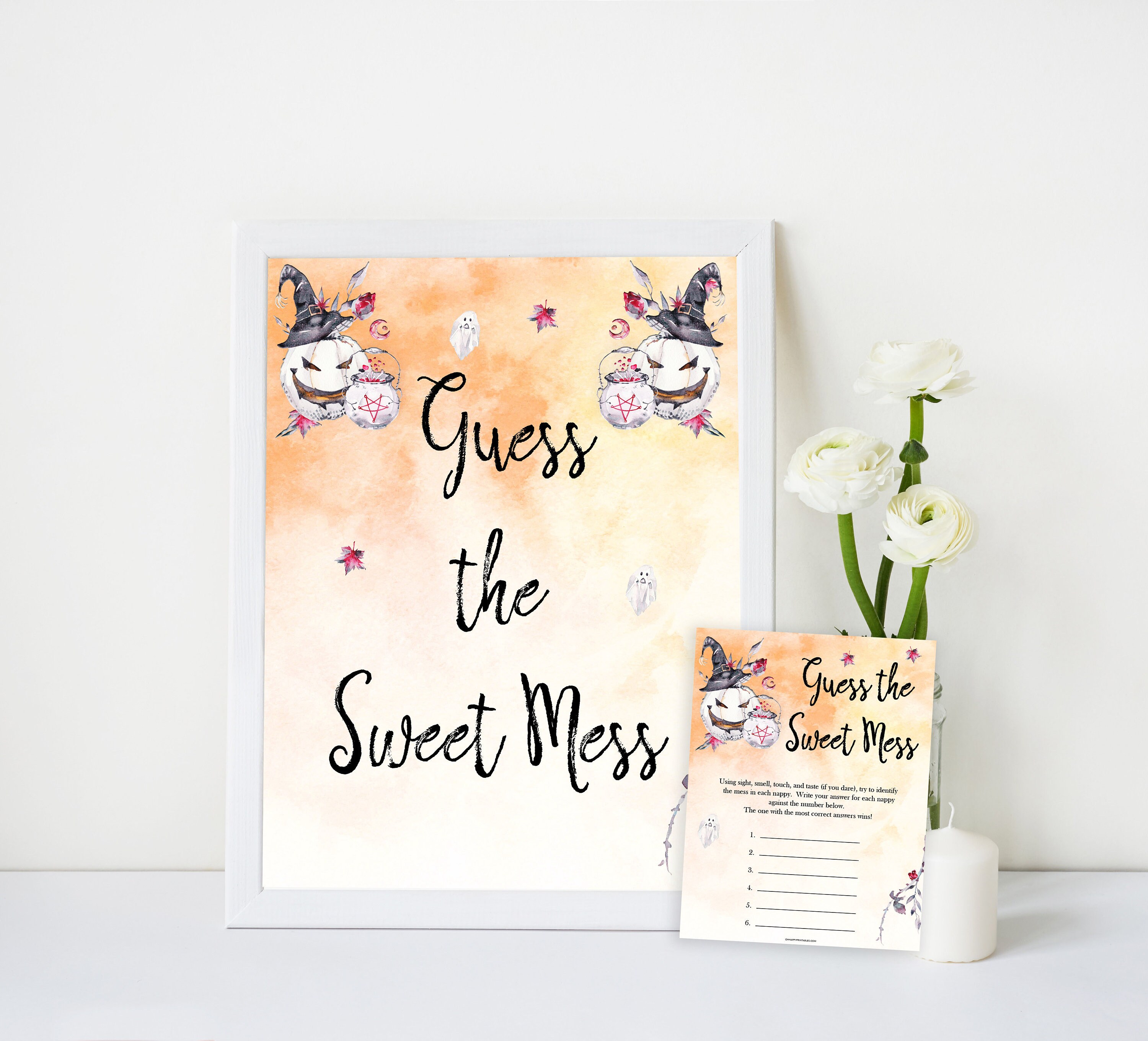 Halloween Pumpkin Baby Shower Guess The Mess Game Baby Shower | Etsy
