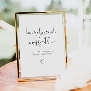 Minimalist Birdseed Confetti Sign Editable Template, Confetti Sign ...