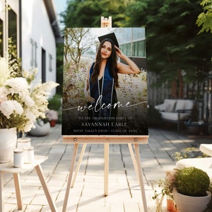 Photo Graduation Welcome Sign, Faded Graduation Editable, Graduate ...