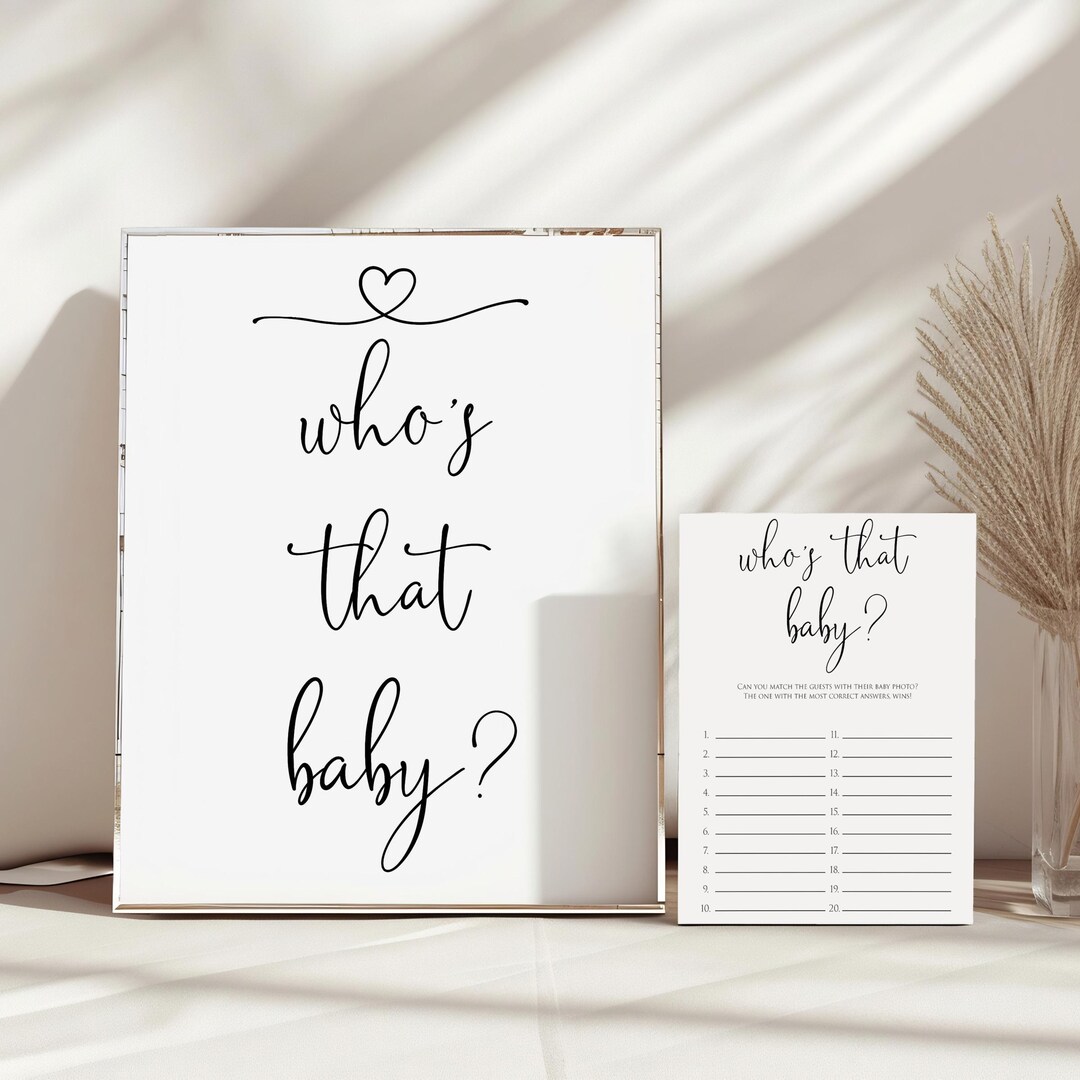 Minimalist Who's That Baby, Printable Baby Shower Games, Whos That Baby ...