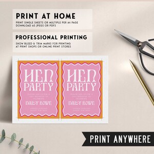 DAISY Pink Hen Party Invitation + Itinerary, Hen Weekend Invite, Pink ...