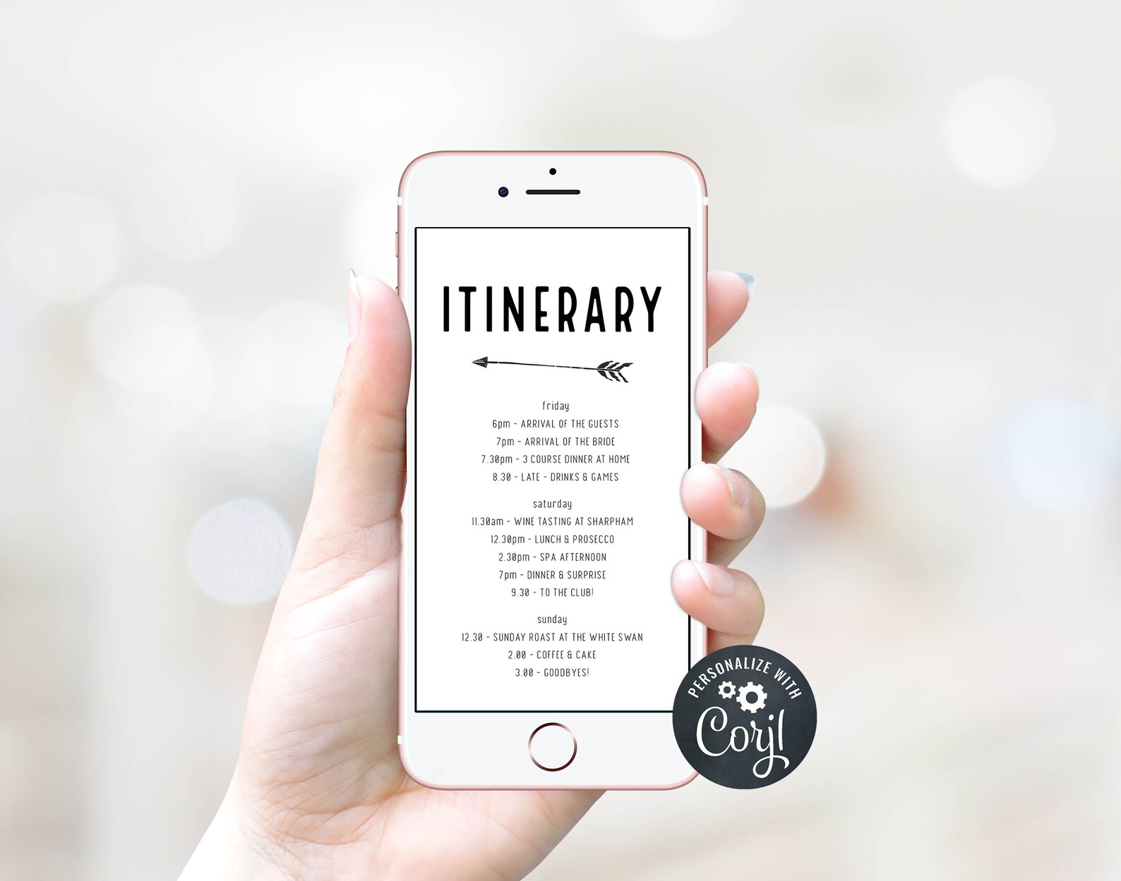 DIGITAL Itinerary Template Editable Itinerary Electronic Etsy