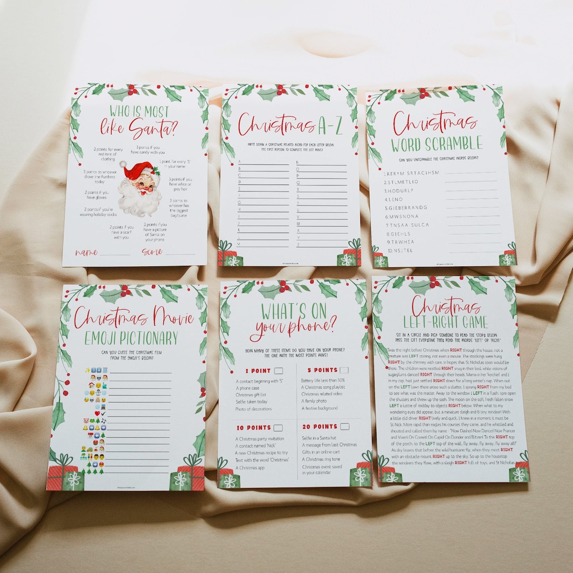 20 Christmas Games Bundle Christmas Party Games School - Etsy