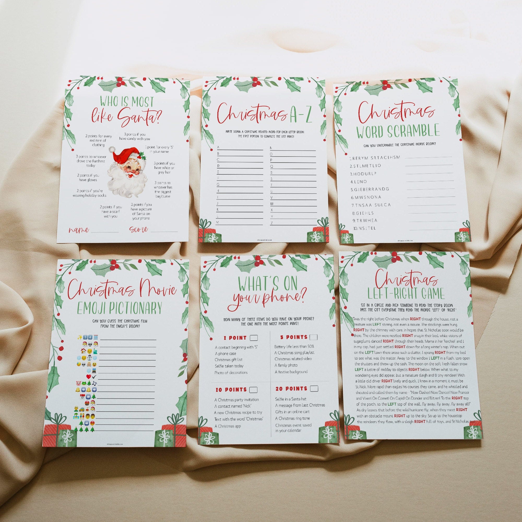 20 Christmas Games Bundle Christmas Party Games School - Etsy