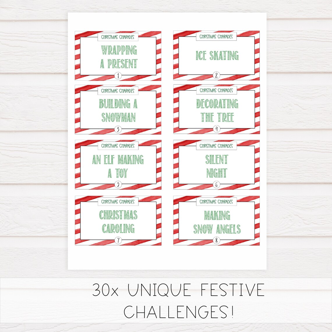 Christmas Party Game Christmas Charades Printable Christmas - Etsy