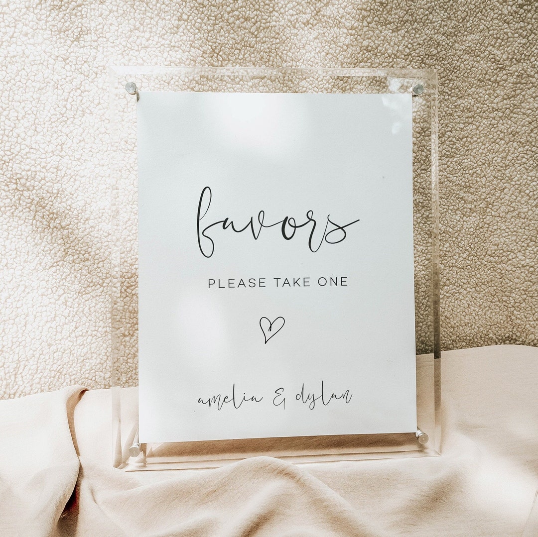 Minimalist Wedding Favors Table Sign Editable Template, Favors Sign ...