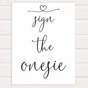 Minimalist Please Sign the Onesie, Sign the Onesie Baby Shower Sign ...