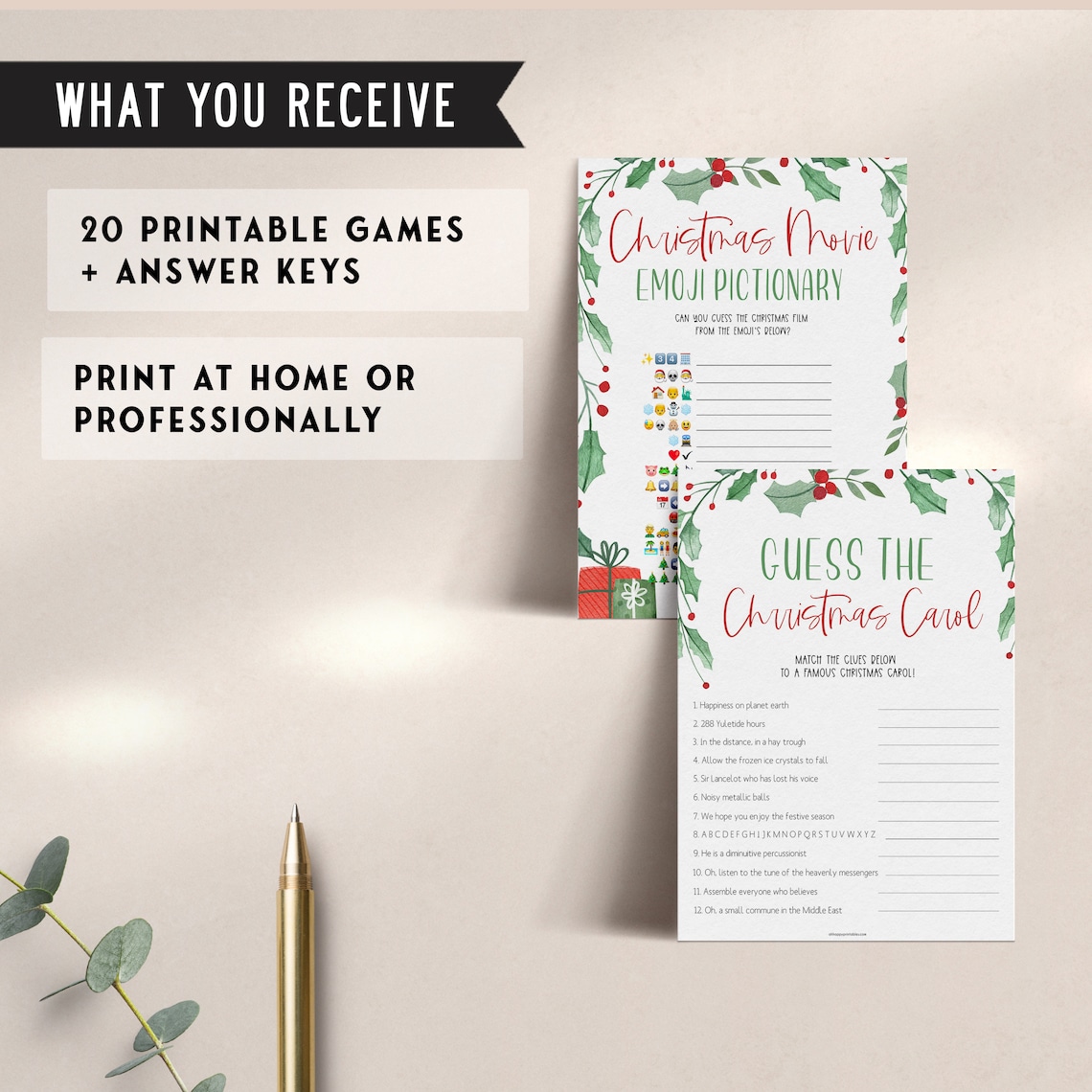 20 Christmas Games Bundle Christmas Party Games School - Etsy