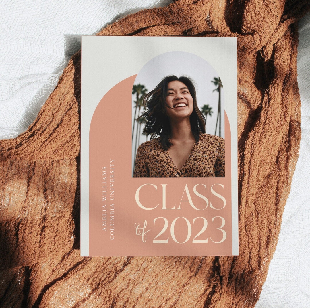 Pastel Graduation Announcement Template, Senior Graduation, Clean ...