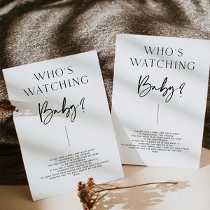 Who's Watching Baby Game, Printable Baby Shower Games, Modern Baby ...