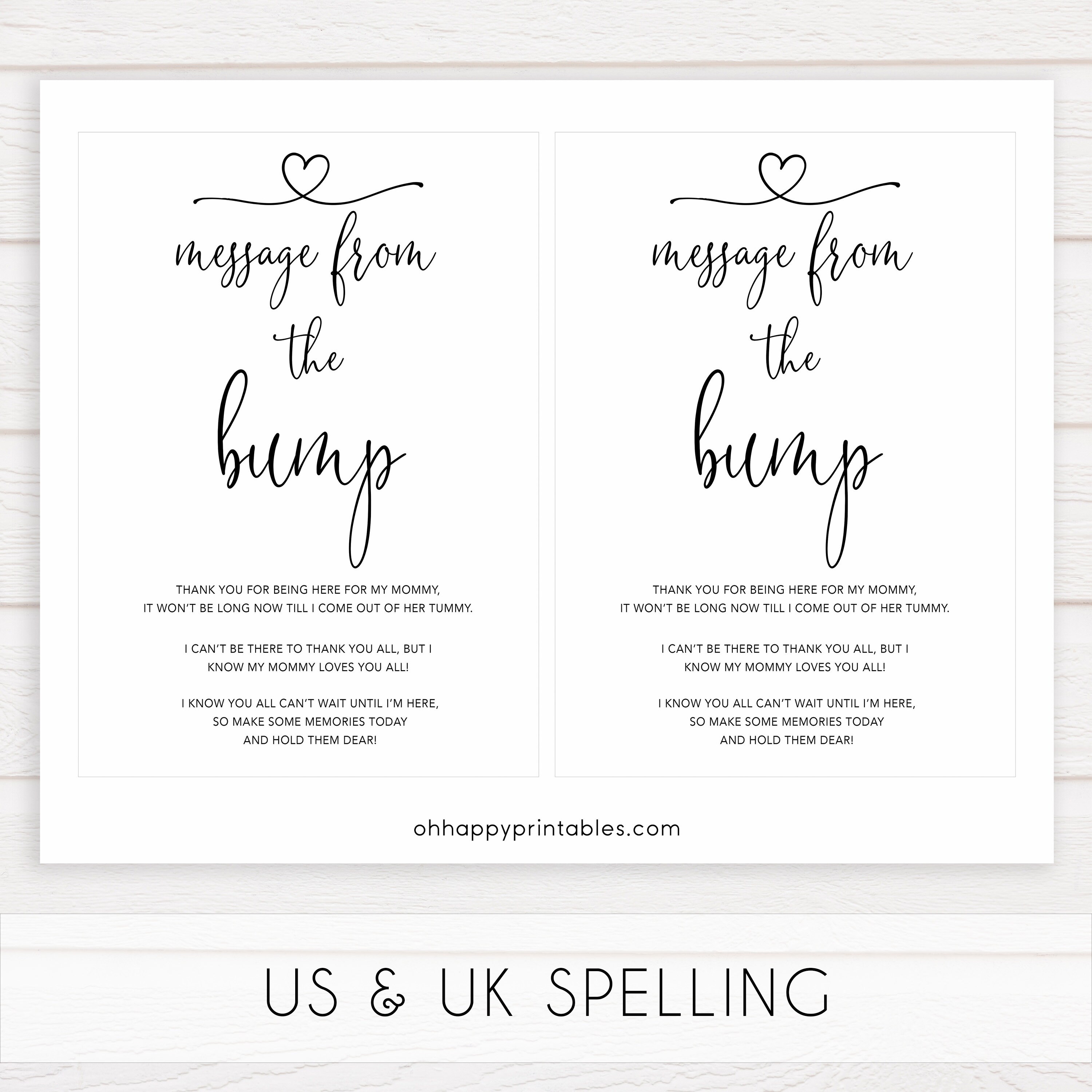 Message From the Bump, Baby Shower Games, Printable Baby Shower Games ...