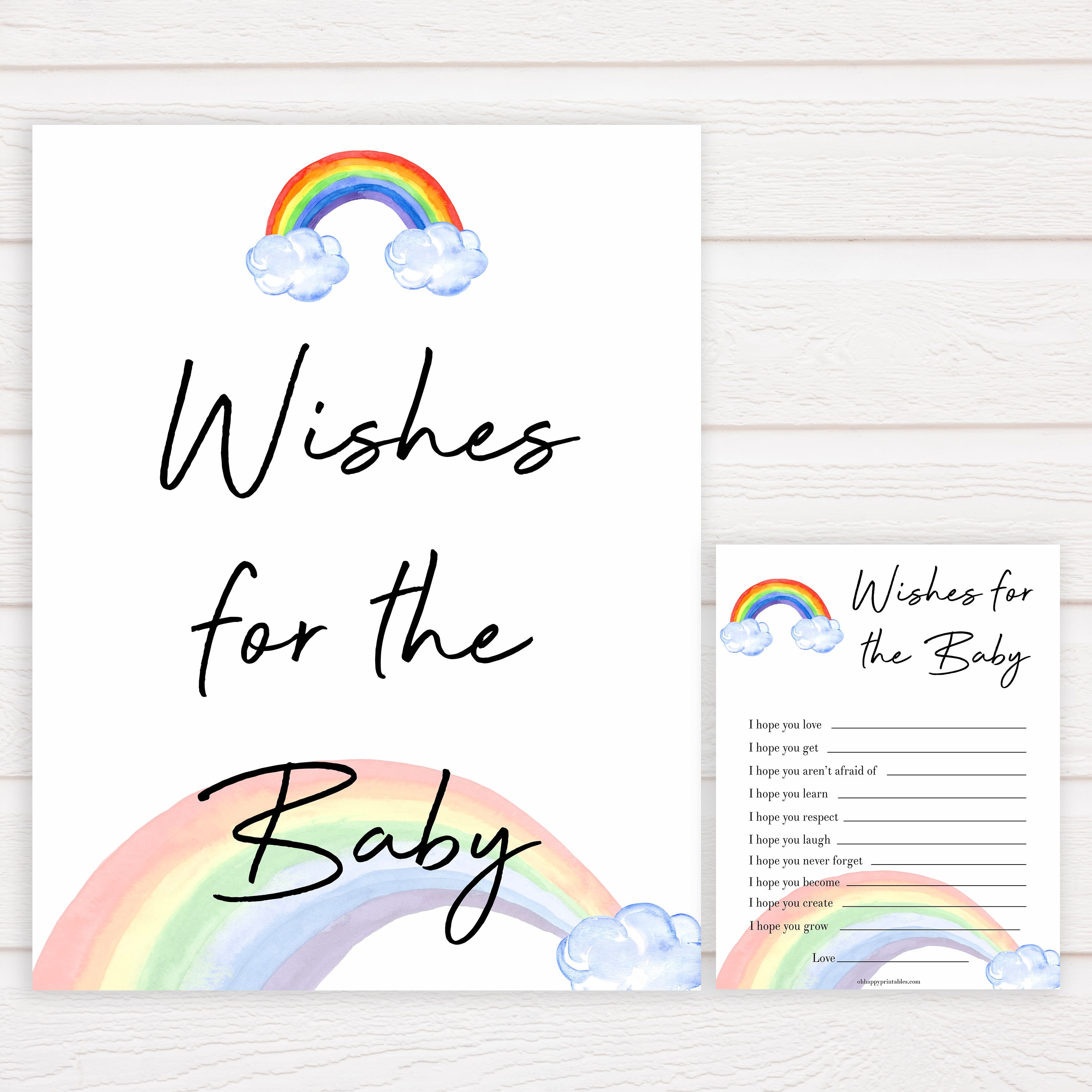 Rainbow Wishes For The Baby Baby Wishes Wishes for The Baby | Etsy