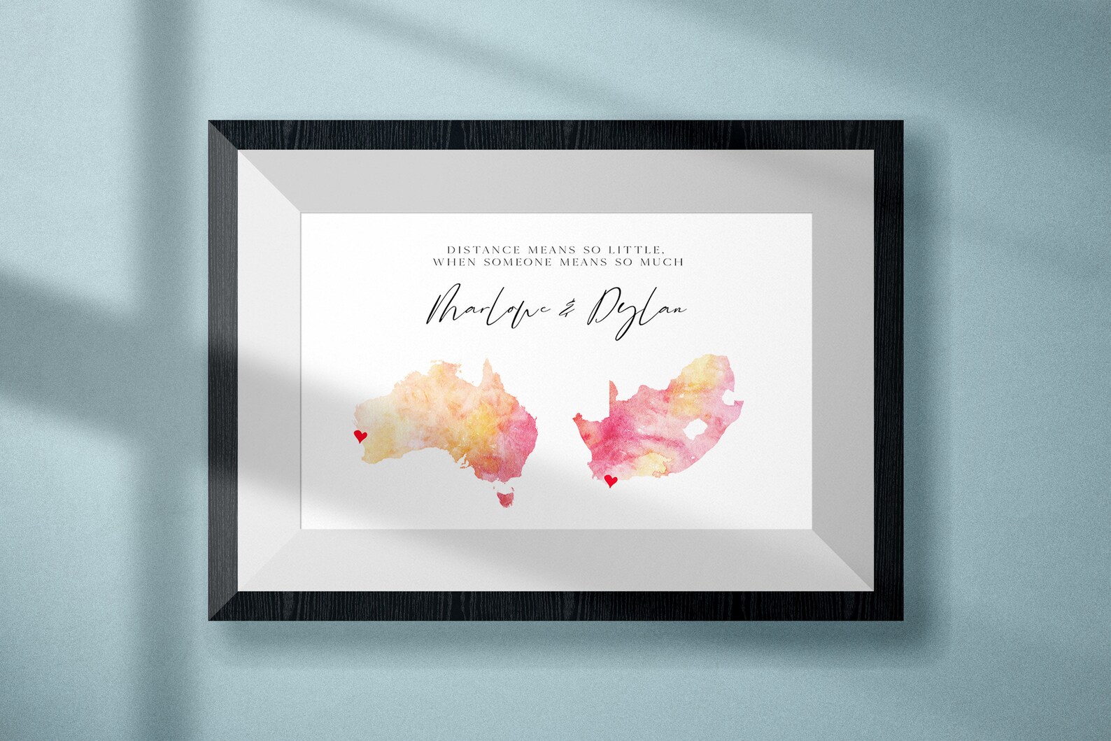 Custom Love Map Printable, Long Distance Relationship Map, Long ...