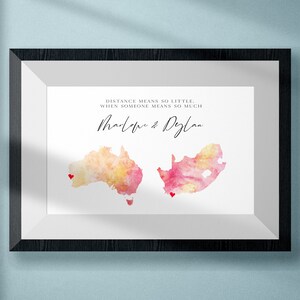 Custom Love Map Printable, Long Distance Relationship Map, Long ...