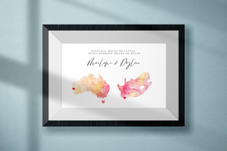 Custom Love Map Printable, Long Distance Relationship Map, Long ...