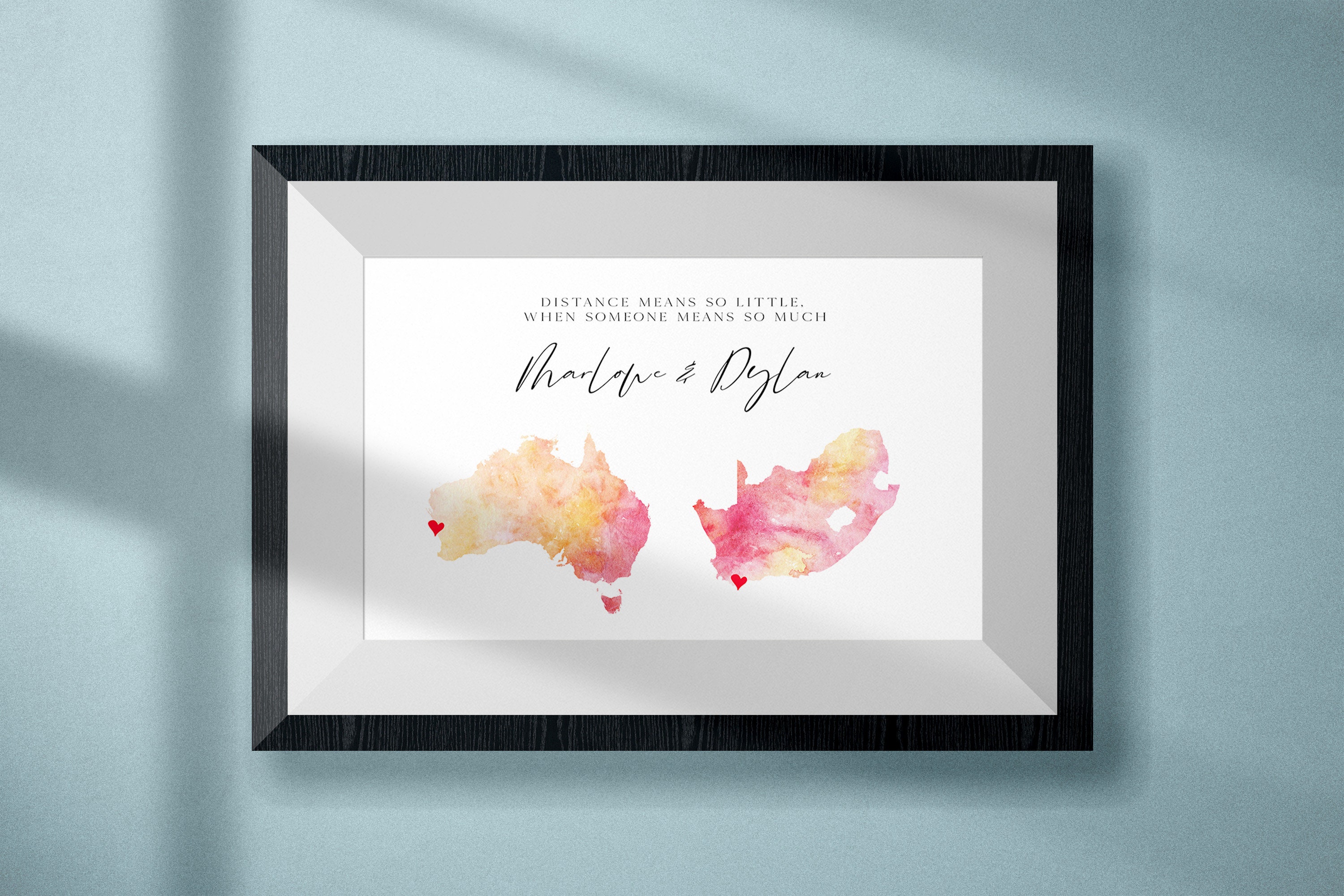 Custom Love Map Printable Long Distance Relationship Map - Etsy Australia