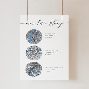 Our Love Story Custom Map Printable, Met Engaged Married Map, Gifts Her, Gifts for Him ...