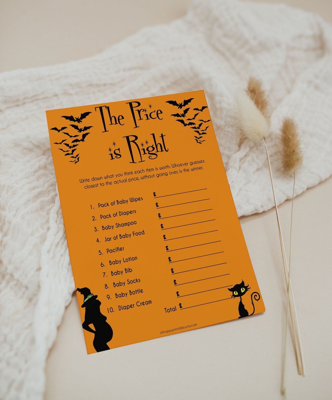 Halloween Price is Right Baby Shower Game, Halloween Guess the Price ...