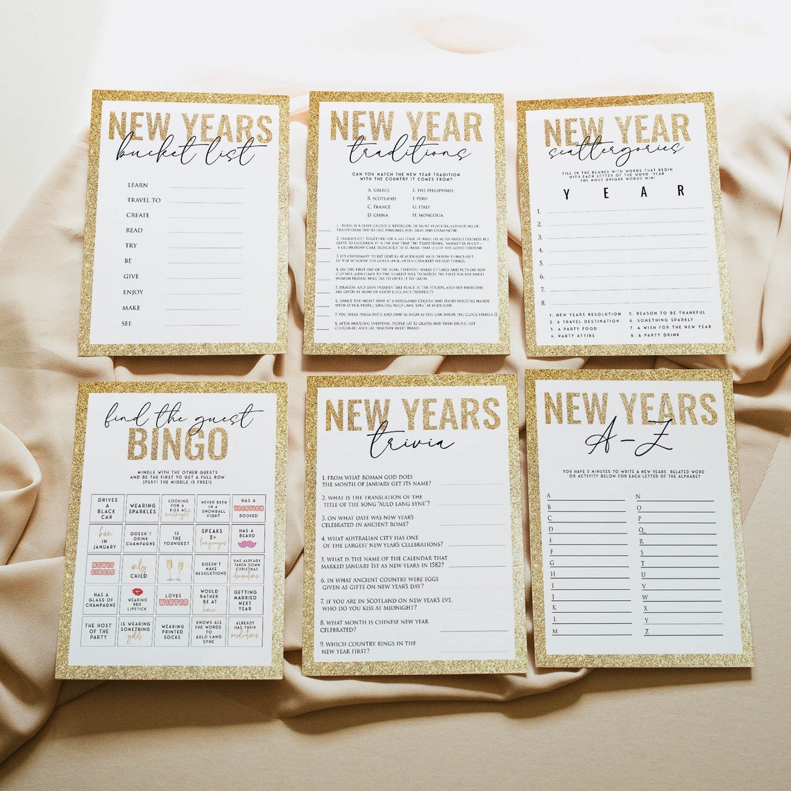 20 New Years Game Bundle Printable Family Games Virtual - Etsy