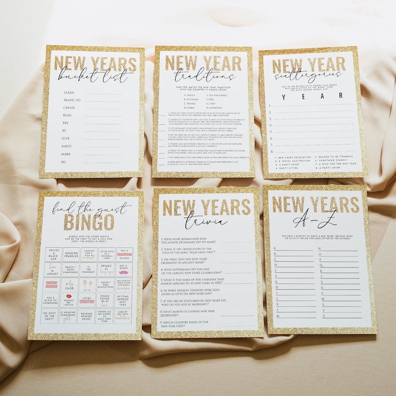 20 New Years Game Bundle Printable Family Games Virtual - Etsy