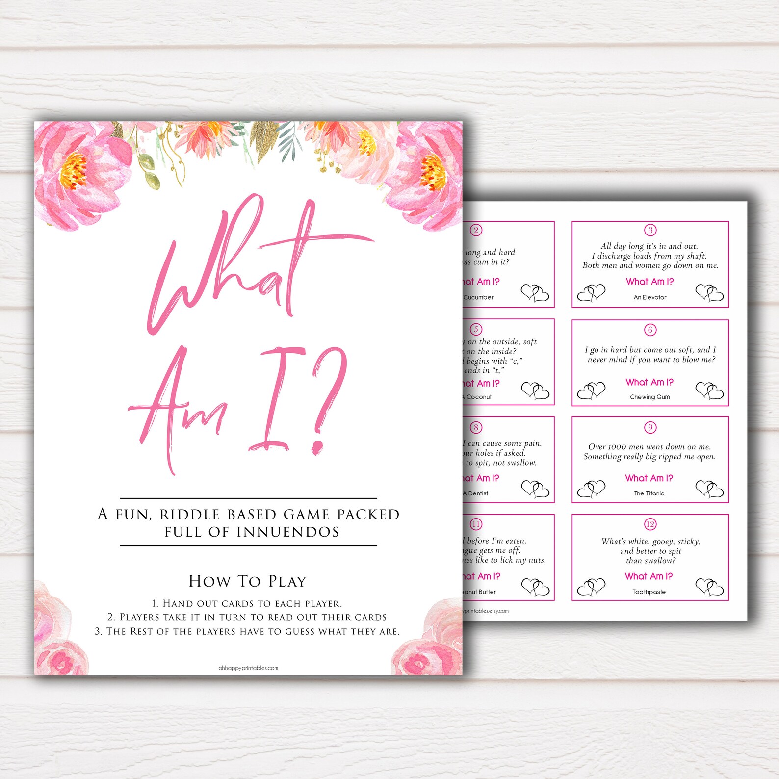 24 What Am I Innuendo Baby Shower Games Innuendo Riddle - Etsy