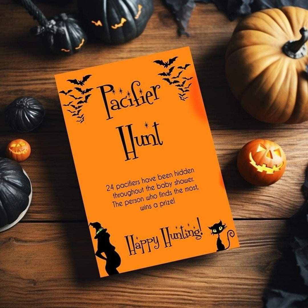 Halloween Pacifier Hunt Game, Printable Baby Shower Games, Pacifier ...