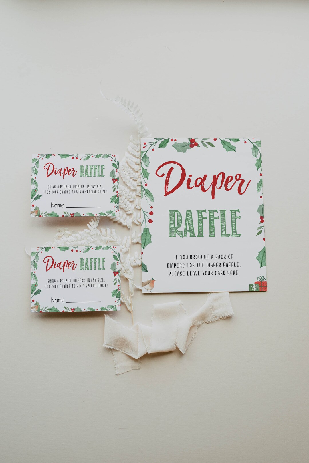 Christmas Diaper Raffle, Printable Baby Games, Diaper Game, Diaper ...